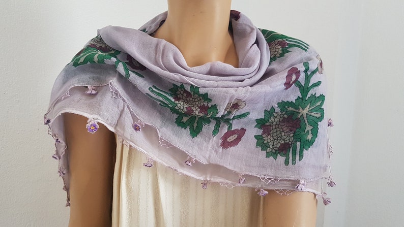 Traditional Turkish Headscarf Block Printed Vintage Cotton - Etsy