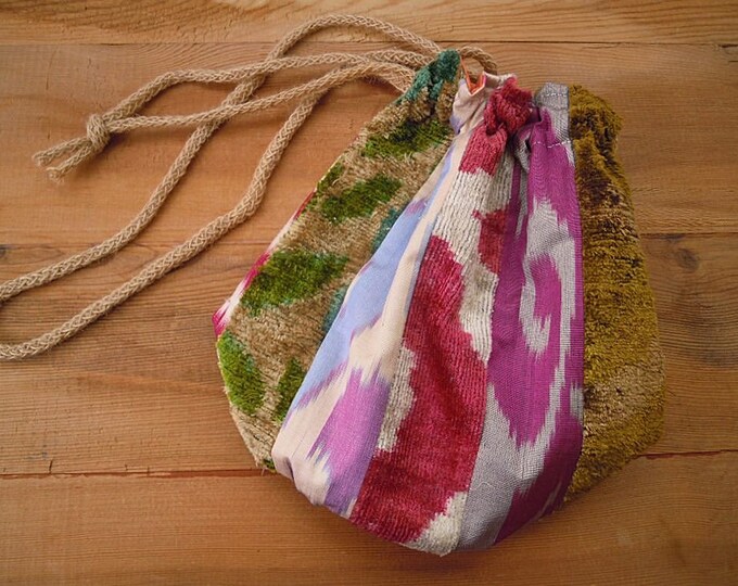 Silk Drawstring Bag, Multicolored - Etsy
