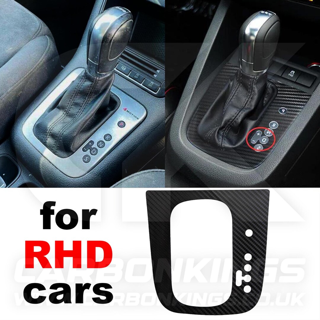 VW Volkswagen Carbon Fibre DSG Gear Knob Sticker MK1 Tiguan Touareg MK5 ...