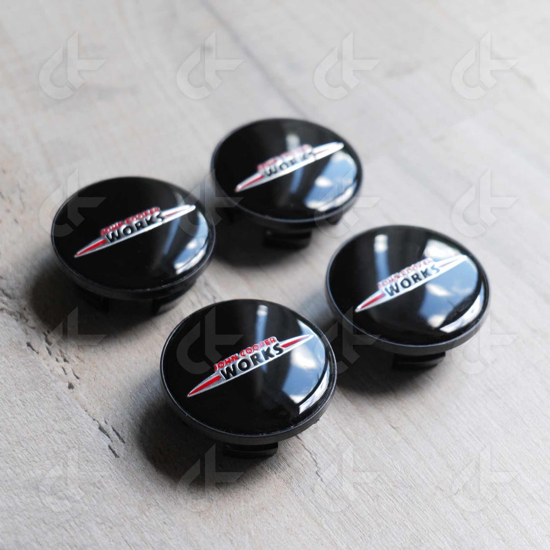 4 X Mini Cooper JCW Black Wheel Centre Caps 54mm R50 R55 R56 R57 R58 ...