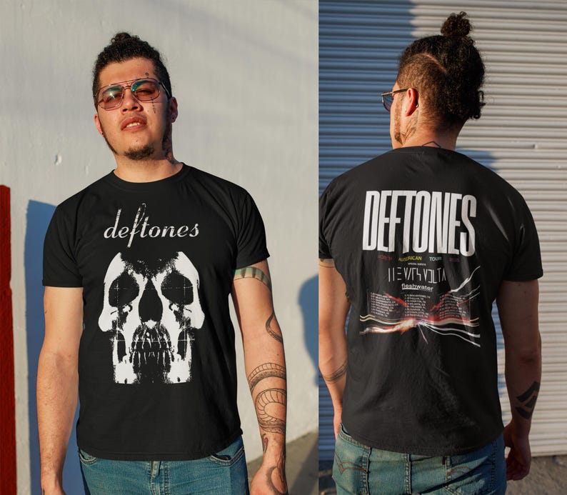 Tshirt Deftones, Sweatshirt Deftones, Hoodie Deftones North American Tour 2025 White Skull - Etsy