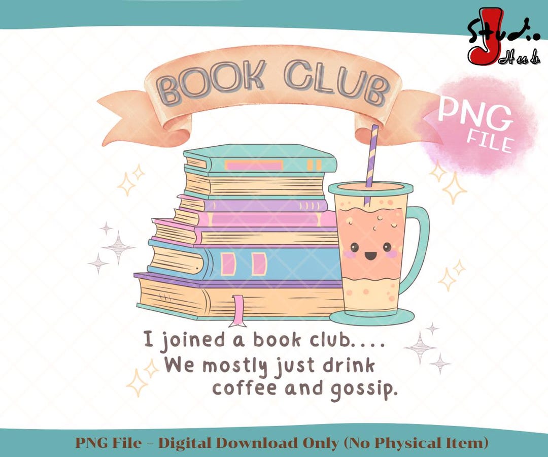 Funny Book Club PNG: Retro Bookish Design (digital Download) - Etsy