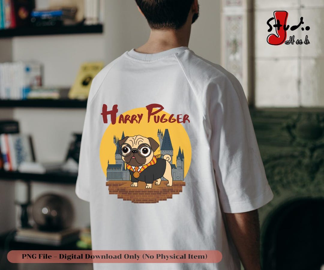 Harry Pugger PNG File | Cute Pug Wizard Digital Download | Magical Dog ...