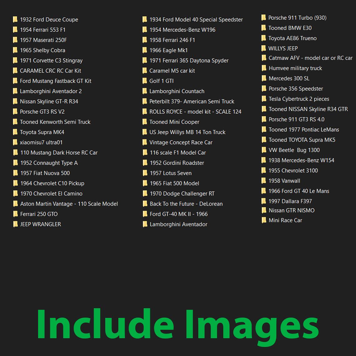 100+ Model Car STL File Bundle, Ultimate Car STL Pack, 3D Printing Car ...