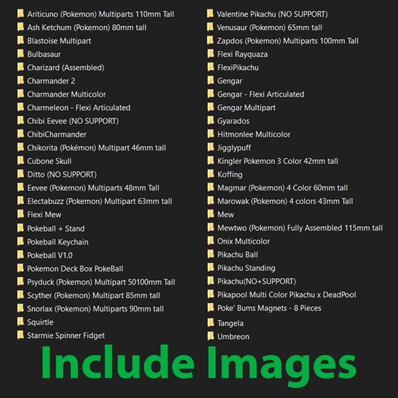 50+ Pokemon STL 3D File Bundle Pack, 3D Printed Pokemon File, Pokemon ...