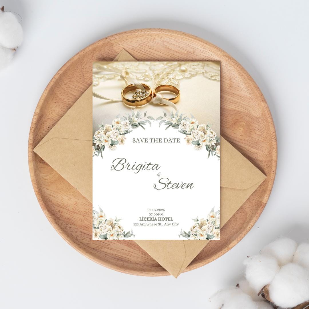 Editable Wedding Invitation Template, Editable Canva İnvitation ...