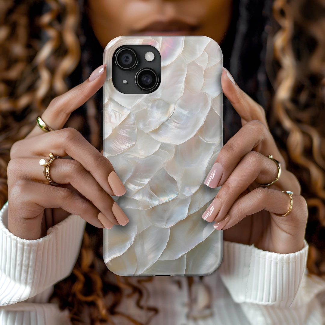 Pearl Shell Phone Case, Aesthetic Mother of Pearl Design, iPhone 16 15 ...