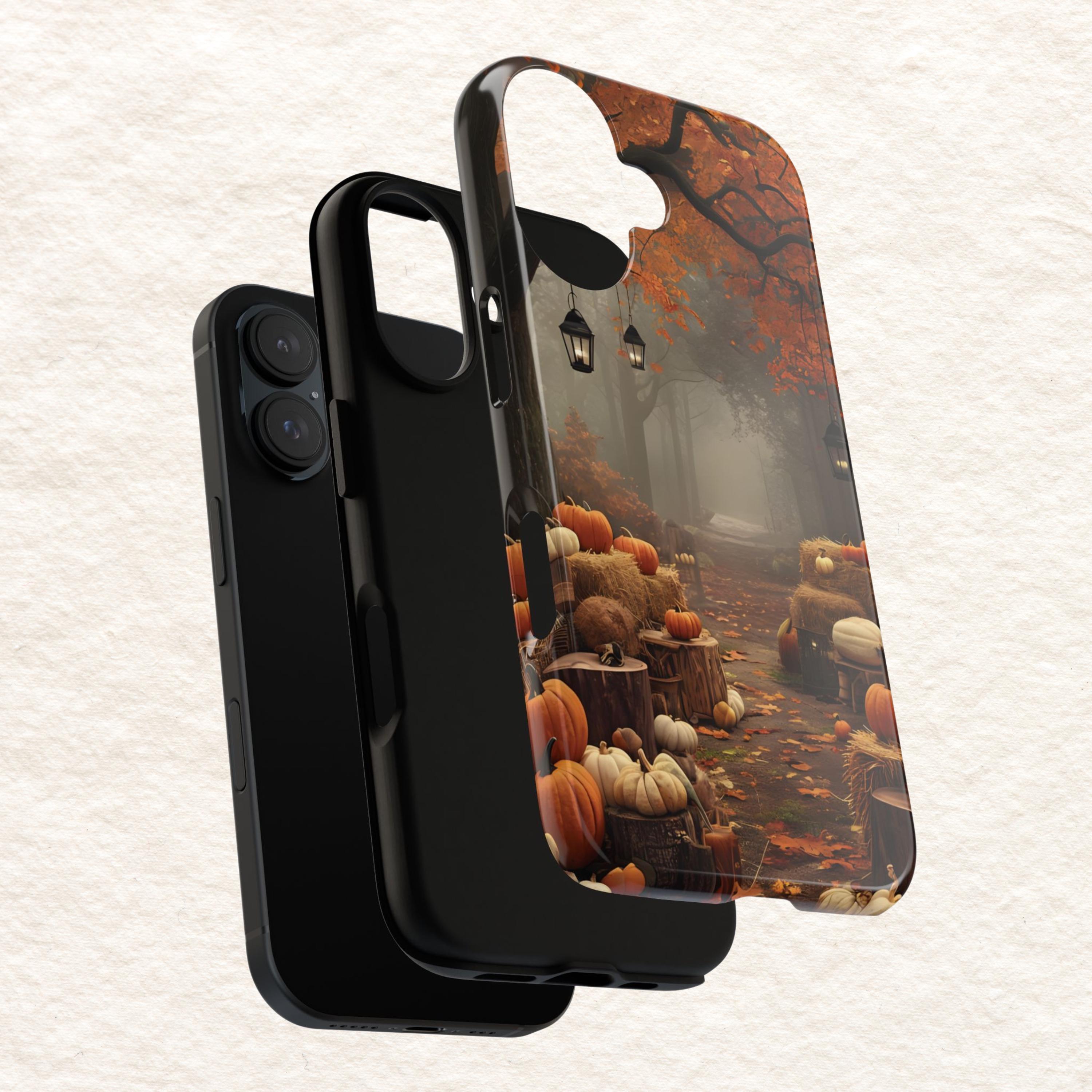 Fall Autumn Phone Case, Cozy Pumpkin Scene, Cute, Aesthetic iPhone 16 ...