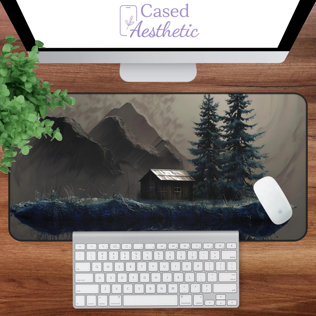 Cozy Mountain Cabin Desk Mat, Desk Organizer, Playmat, Deskmat ...