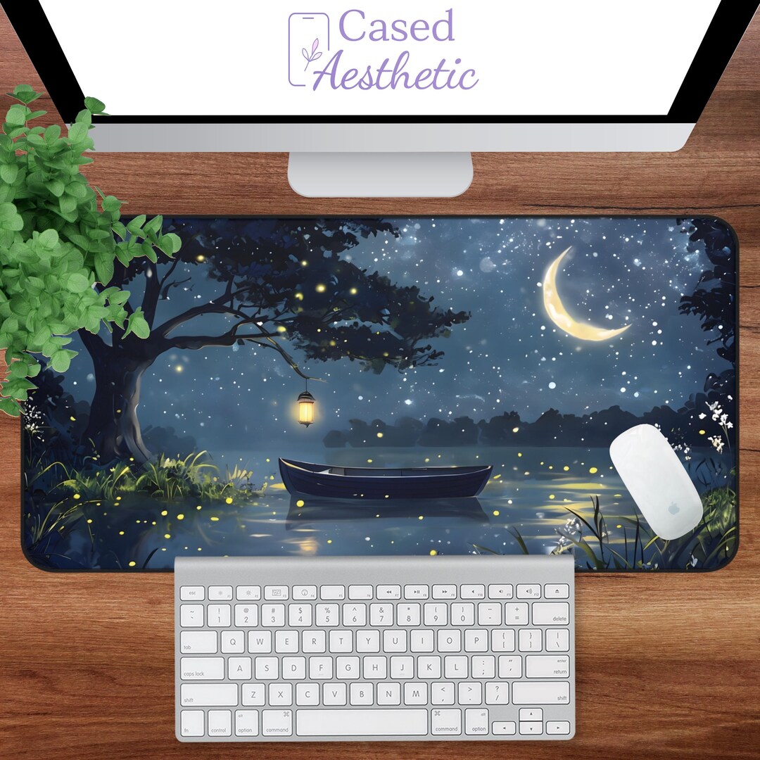 Starry Night Desk Mat, Desk Organizer, Playmat, Deskmat, Placemat, PC ...