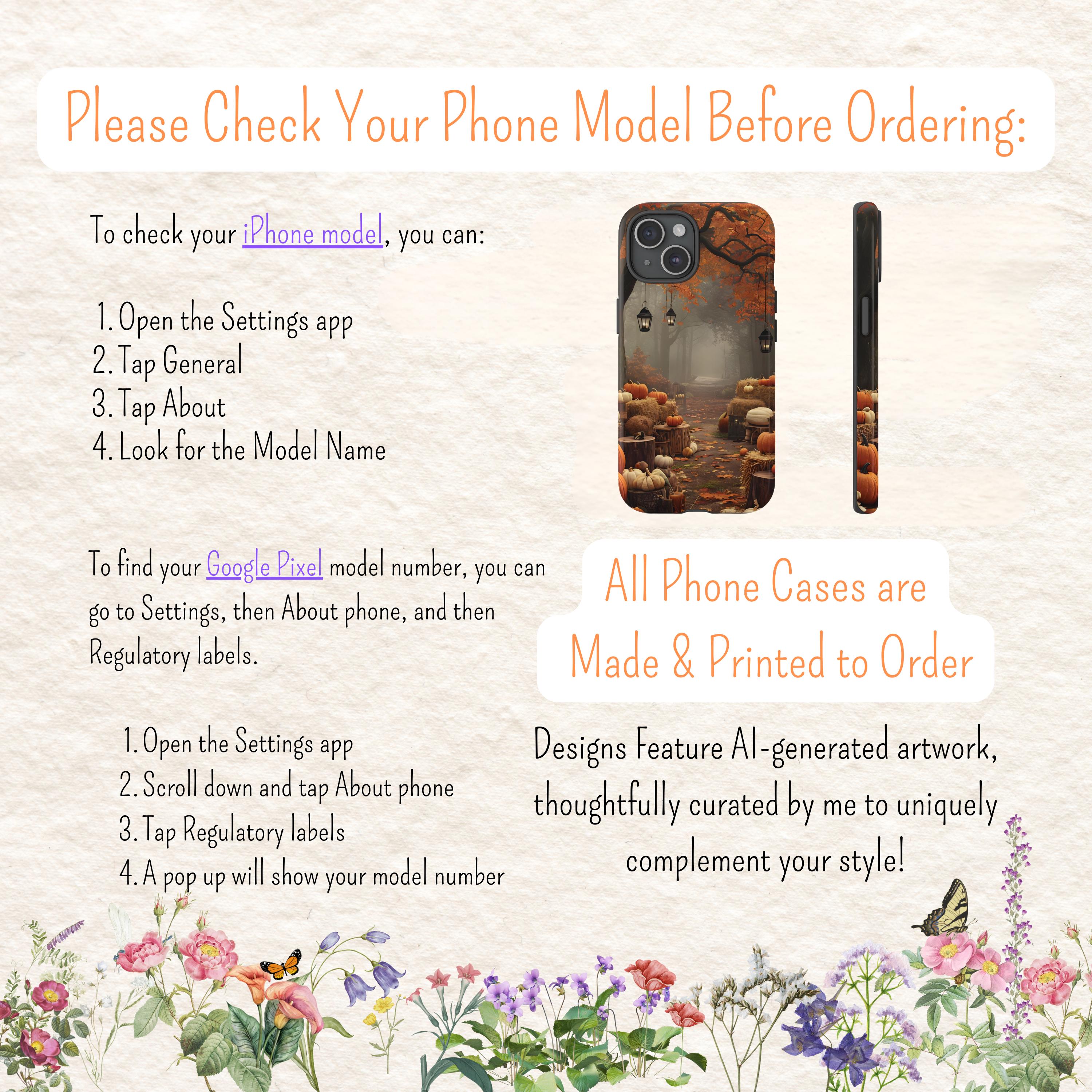Fall Autumn Phone Case, Cozy Pumpkin Scene, Cute, Aesthetic iPhone 16 ...