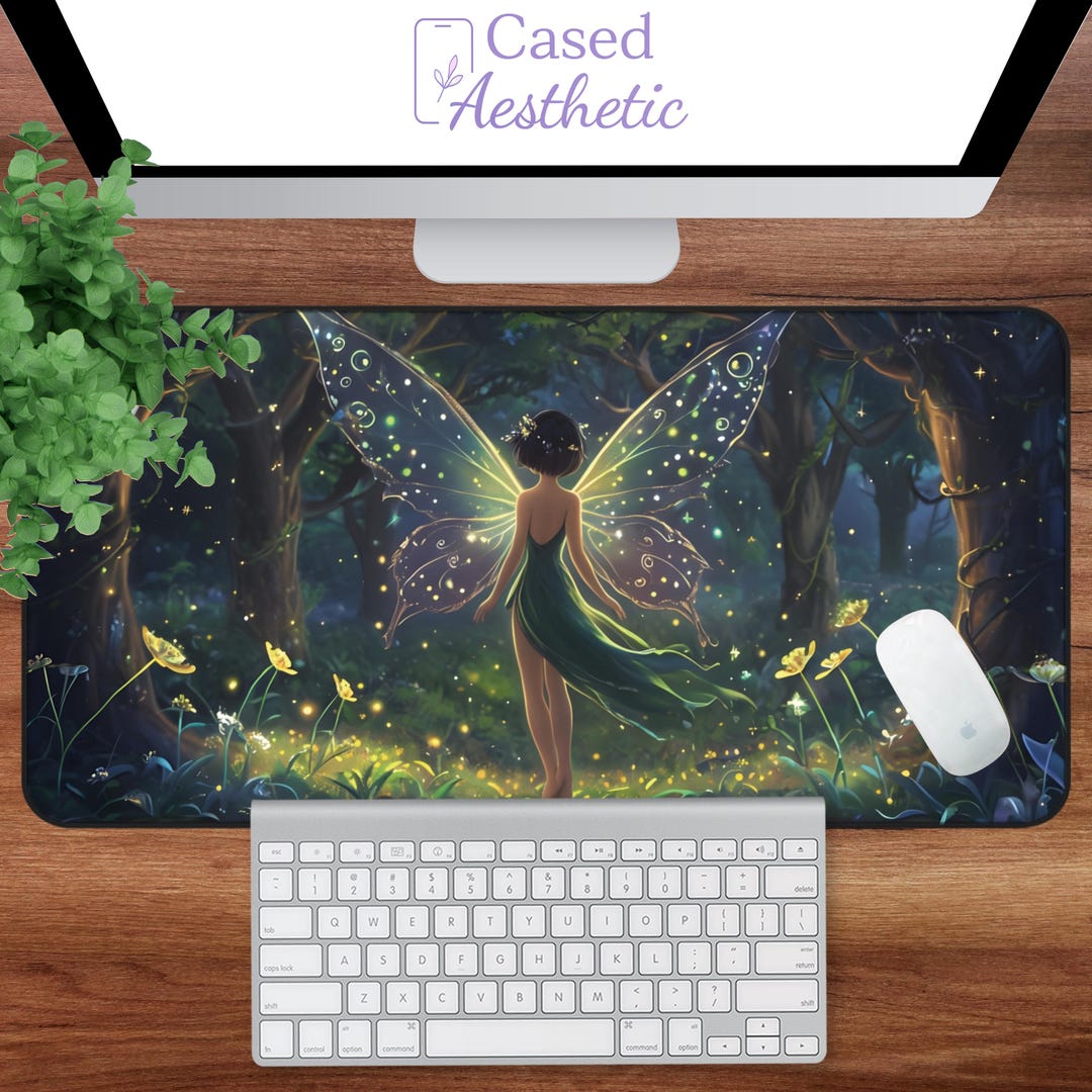 Enchanting Fairy Forest Deskmat, Fantasy Desk Organizer, Playmat ...