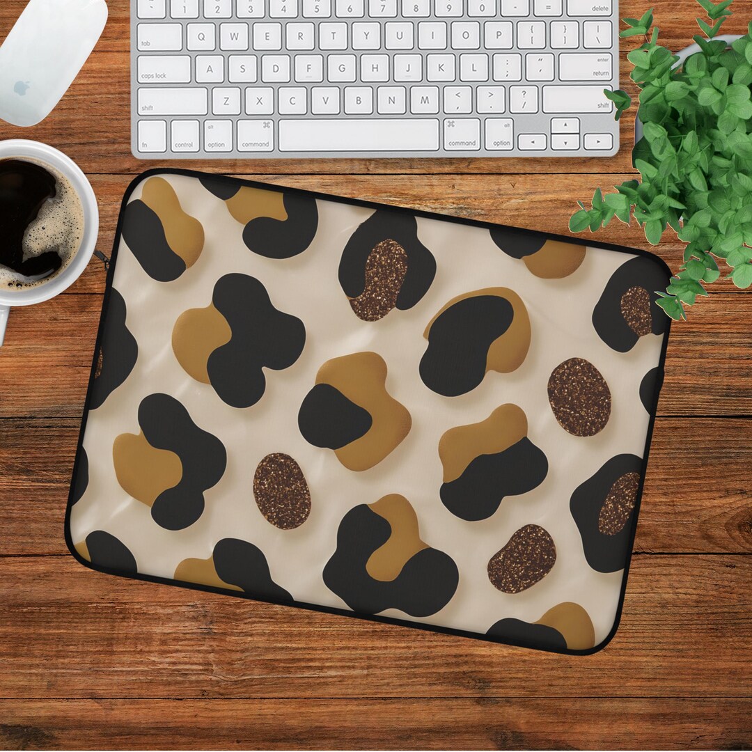 Leopard Print Laptop Sleeve, Cute Laptop Sleeve, Laptop Bag, MacBook ...