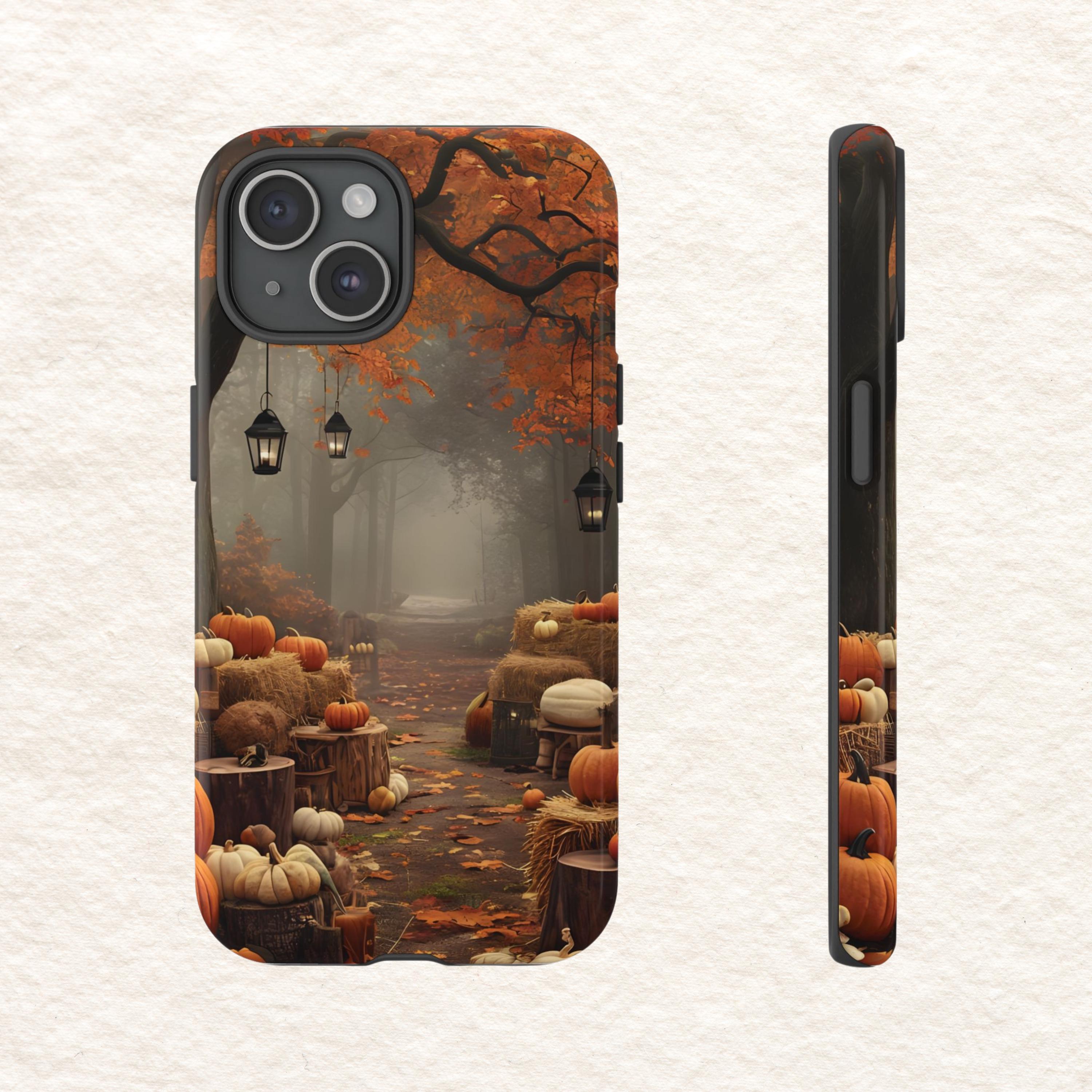 Fall Autumn Phone Case, Cozy Pumpkin Scene, Cute, Aesthetic iPhone 16 ...
