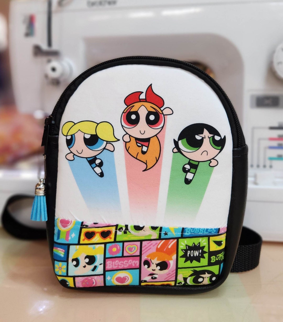 Power Puff Girls, Small, Backpack, Crossbody, Custom, Handmade, 90's ...