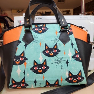 Atomic Black Cat, Spooky, Halloween, Purse, Shoulder Bag, Custom ...
