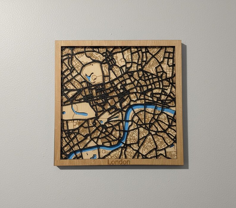 London UK Layered Laser Cut Map - 3d Map - SVG - Lightburn - PDF ...