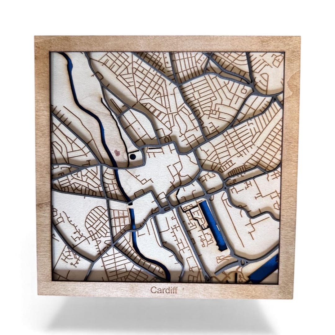Cardiff UK Layered Map - Laser Cut Map - 3D Layered Design (digital ...