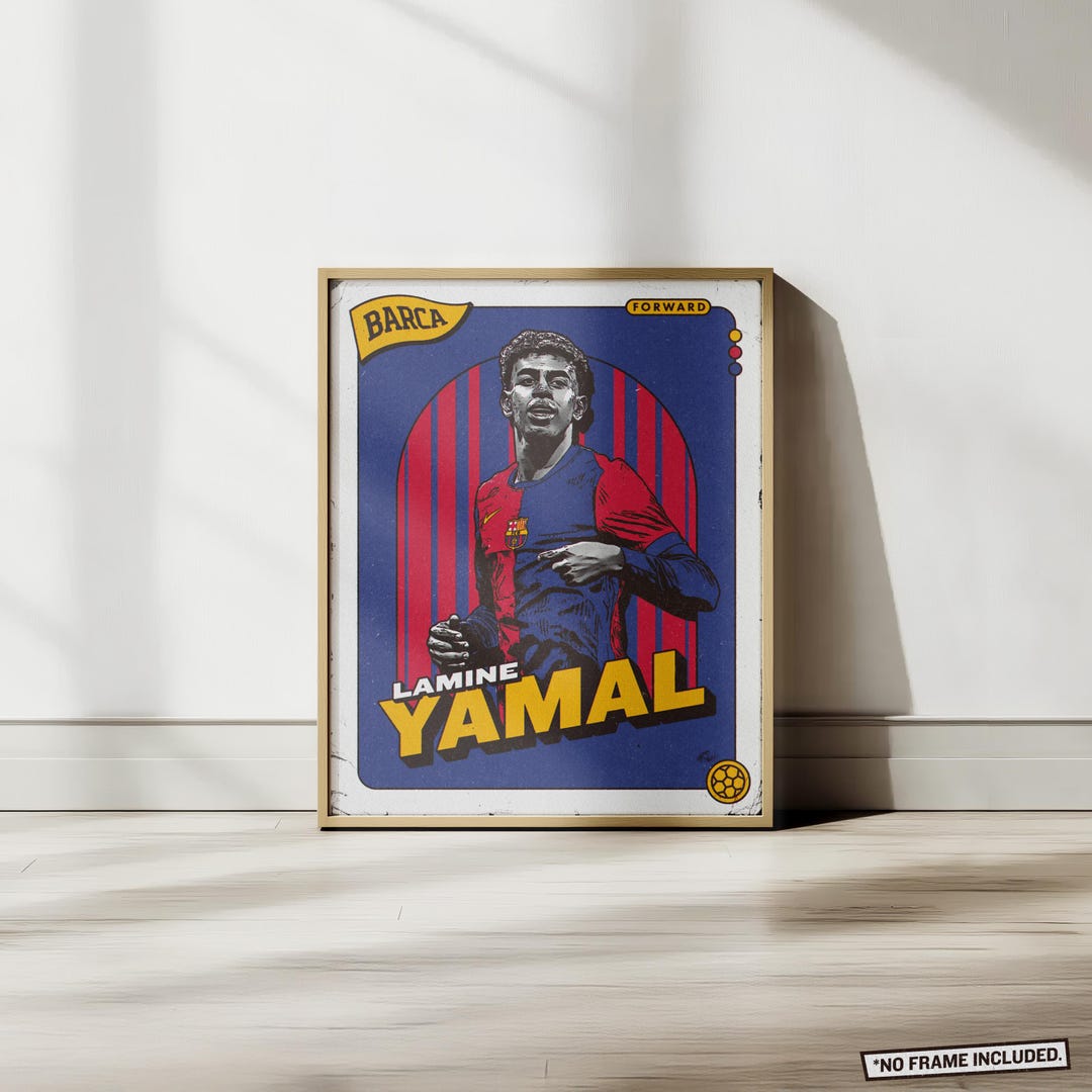 Lamine Yamal Poster — Inspired by Retro Soccer Trading Cards — Printed ...