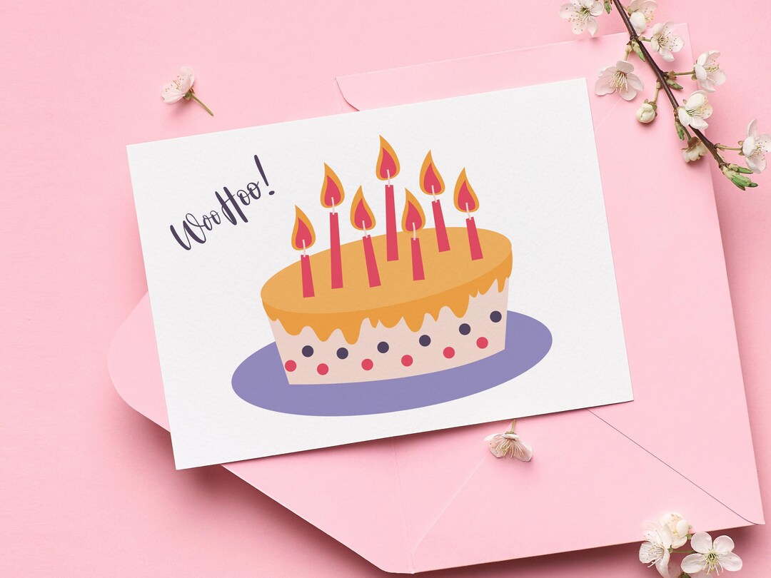 Card Printing, Birthday Cakes, Birthday Candles, Woohoo, Printable ...