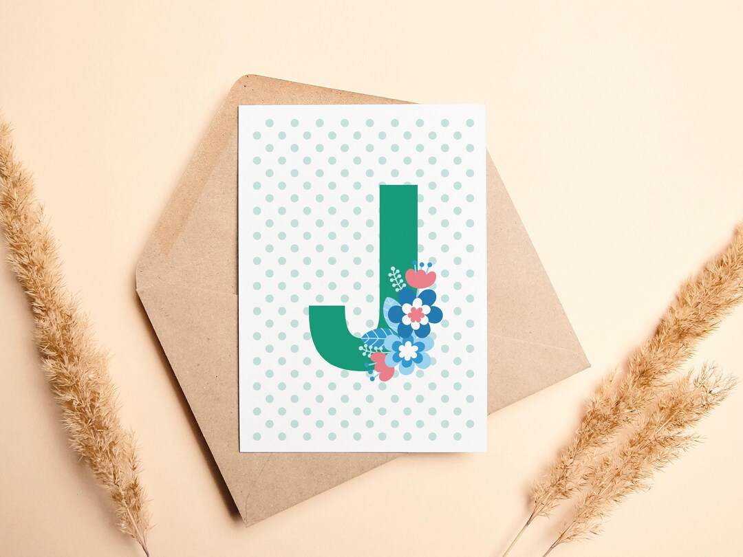 Initial, Monogram J, Letter J, Birthday Cards, Initials, Birthday ...