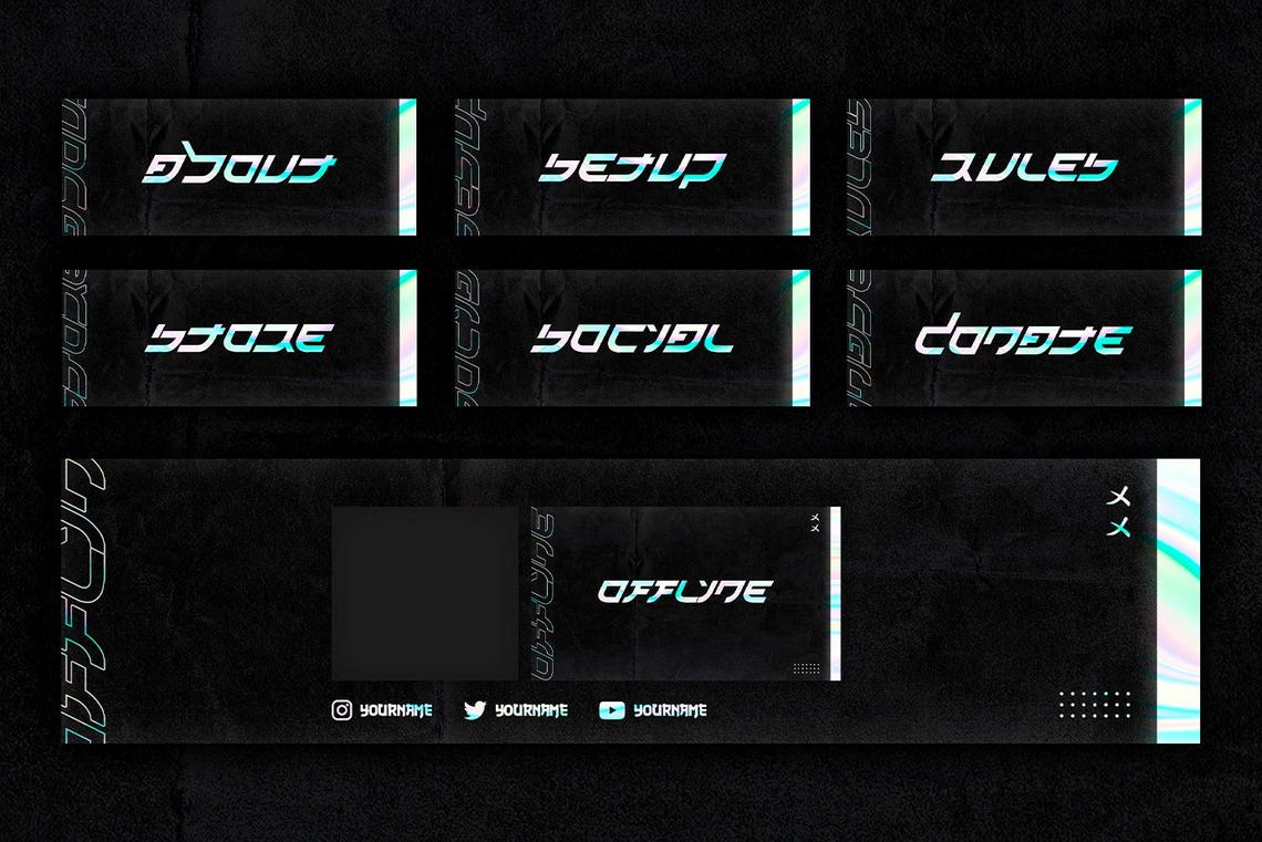Holographic Stream Overlay: Animated Twitch/youtube Screens - Etsy