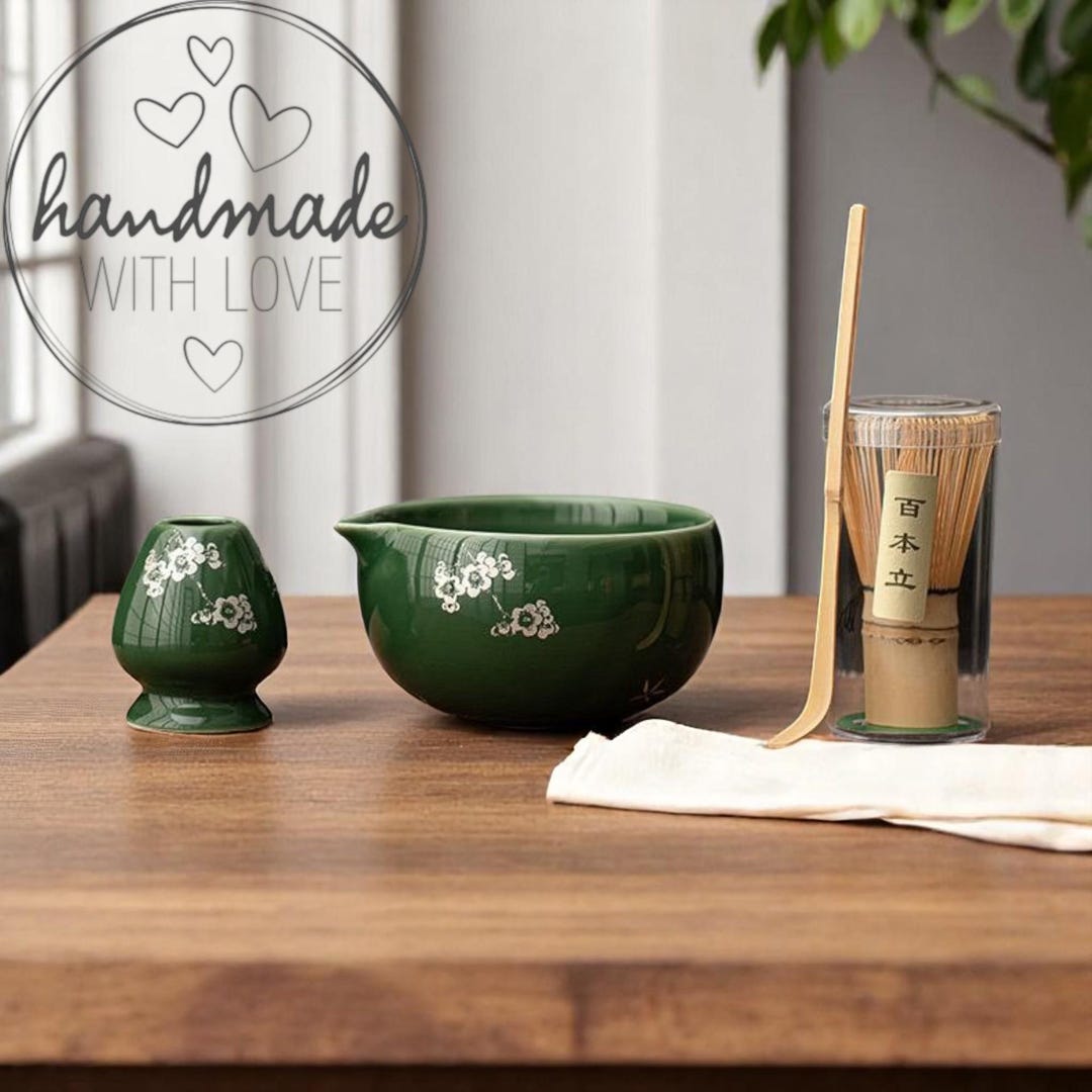 Qingli Matcha Tea Set – Song Dynasty Ceramic Tea Bowl, Baibenli Spoon ...