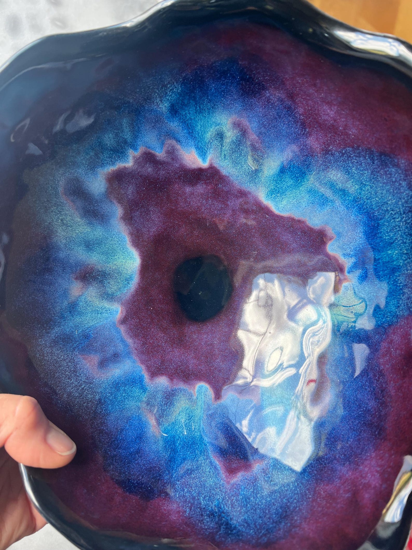 Northern Lights Hand Built Pottery Bowl (large) - Etsy