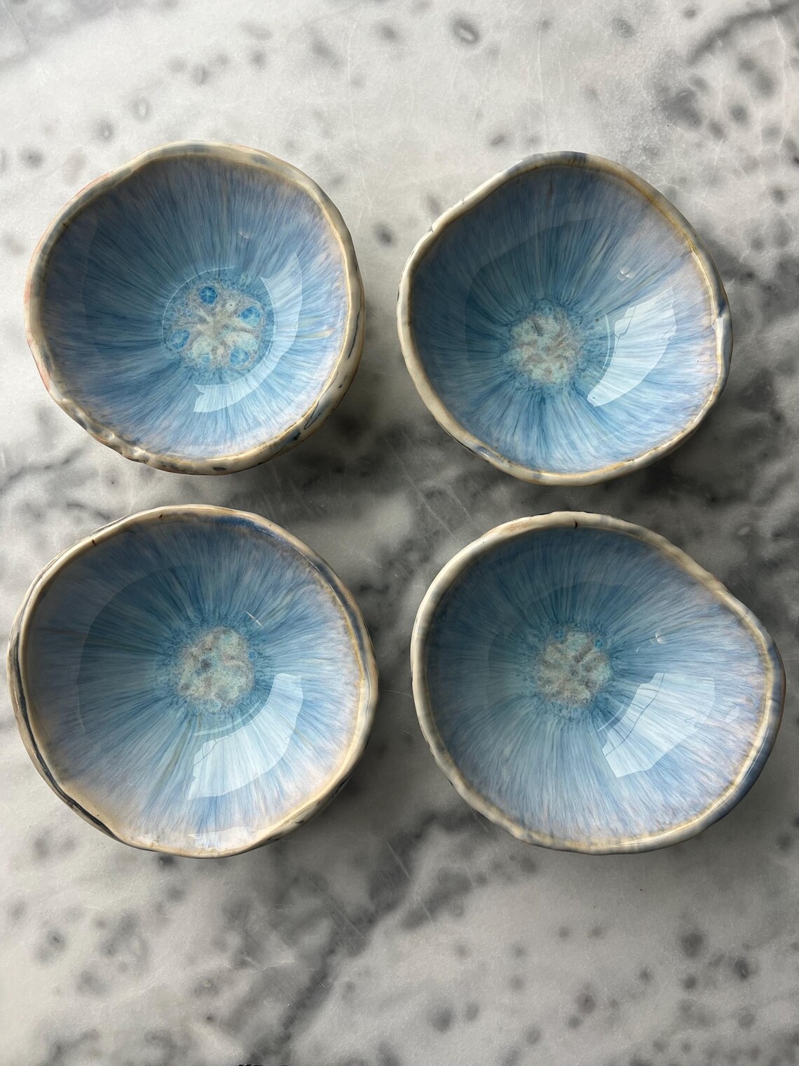 Granite Inspired Rustic Farmhouse Pottery Bowl Set (4 Bowls) - Etsy