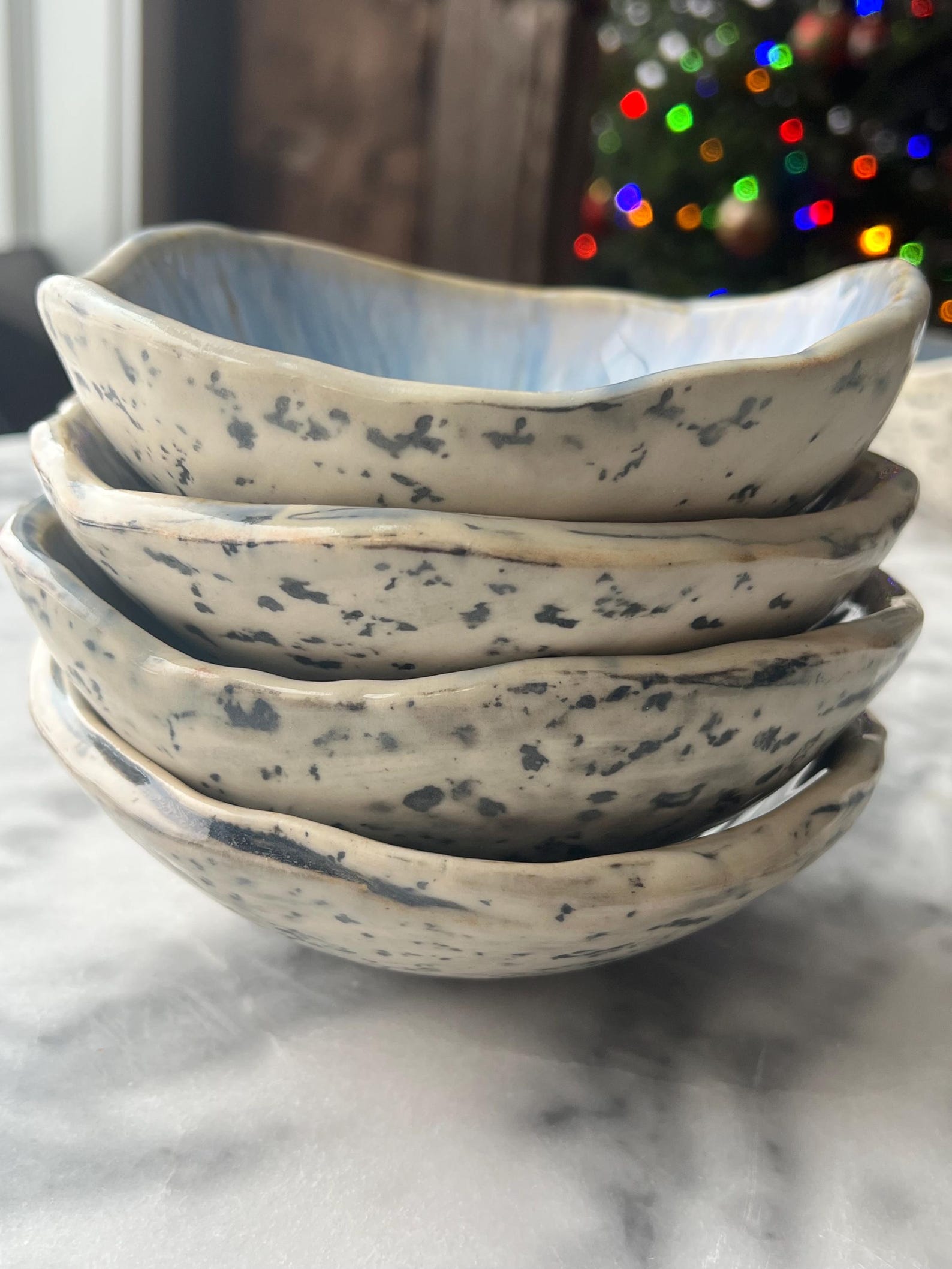 Granite Inspired Rustic Farmhouse Pottery Bowl Set (4 Bowls) - Etsy