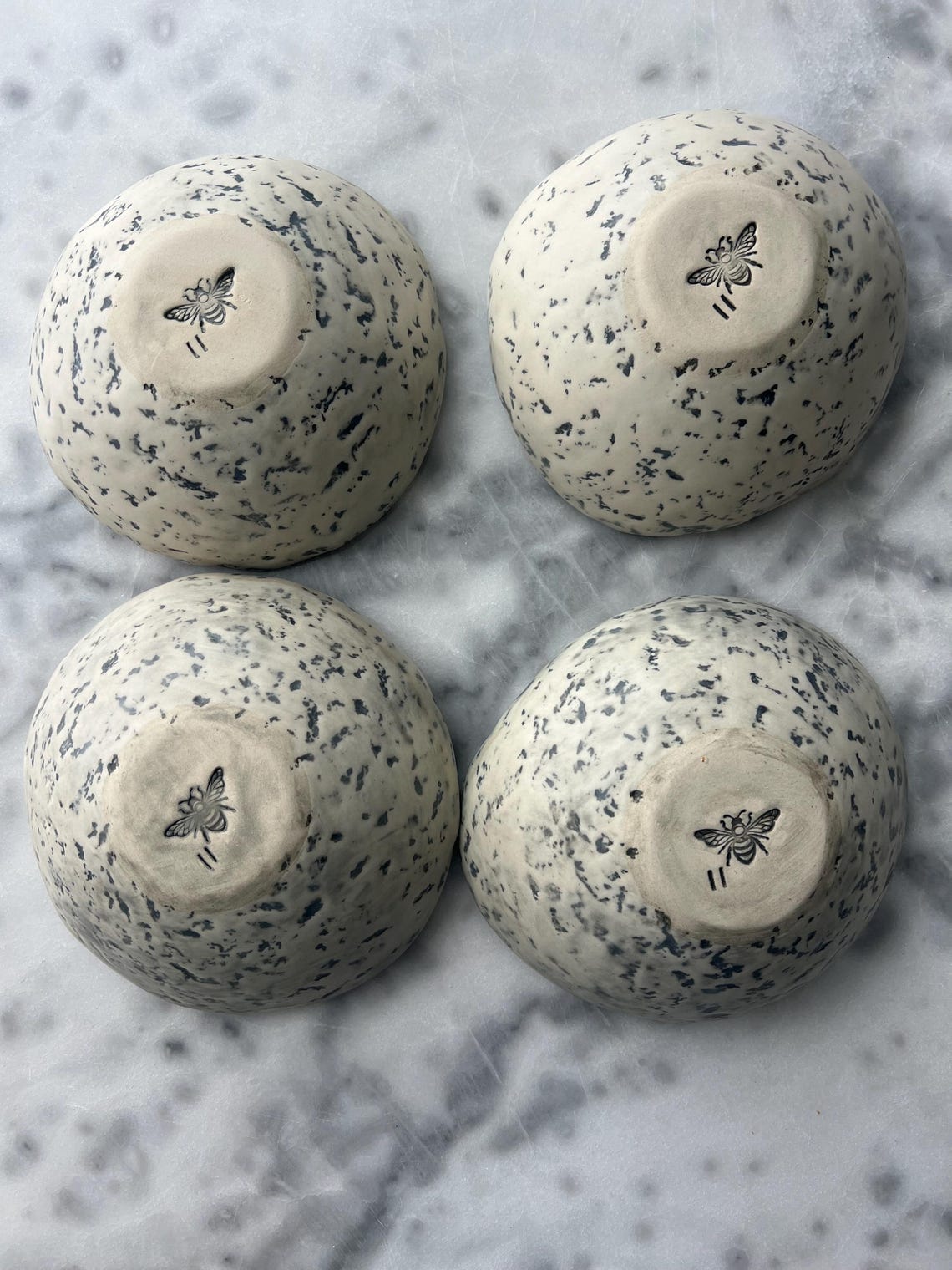 Granite Inspired Rustic Farmhouse Pottery Bowl Set (4 Bowls) - Etsy