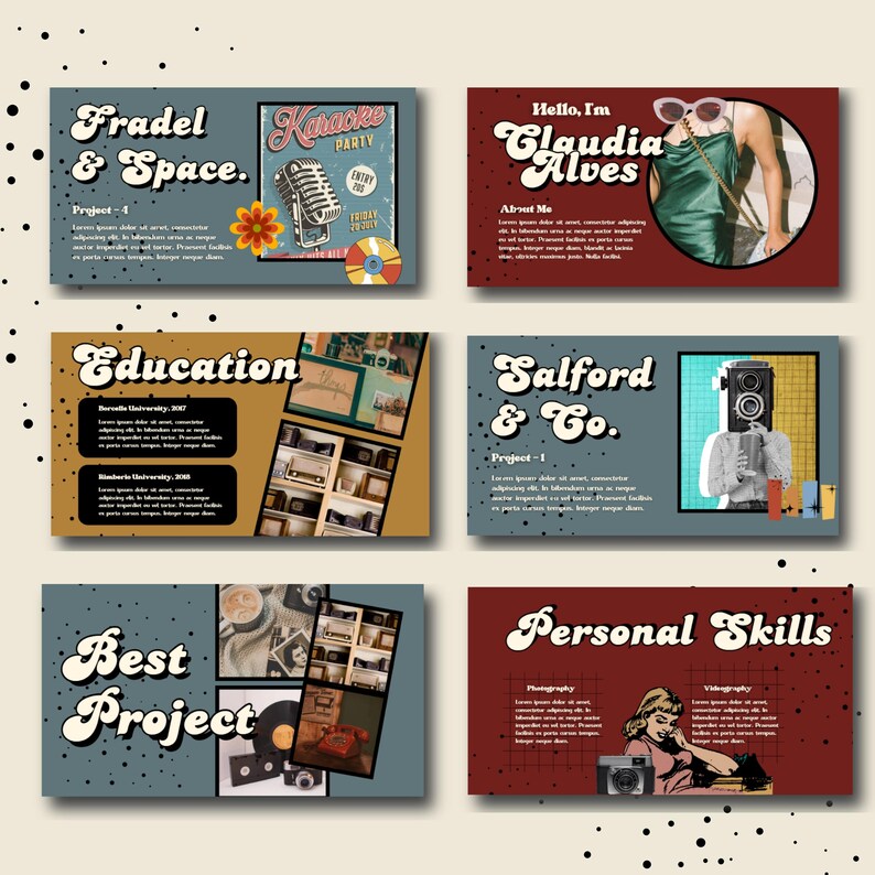Retro Powerpoint Template, Retro Powerpoint Theme, 70s, 80s Style ...