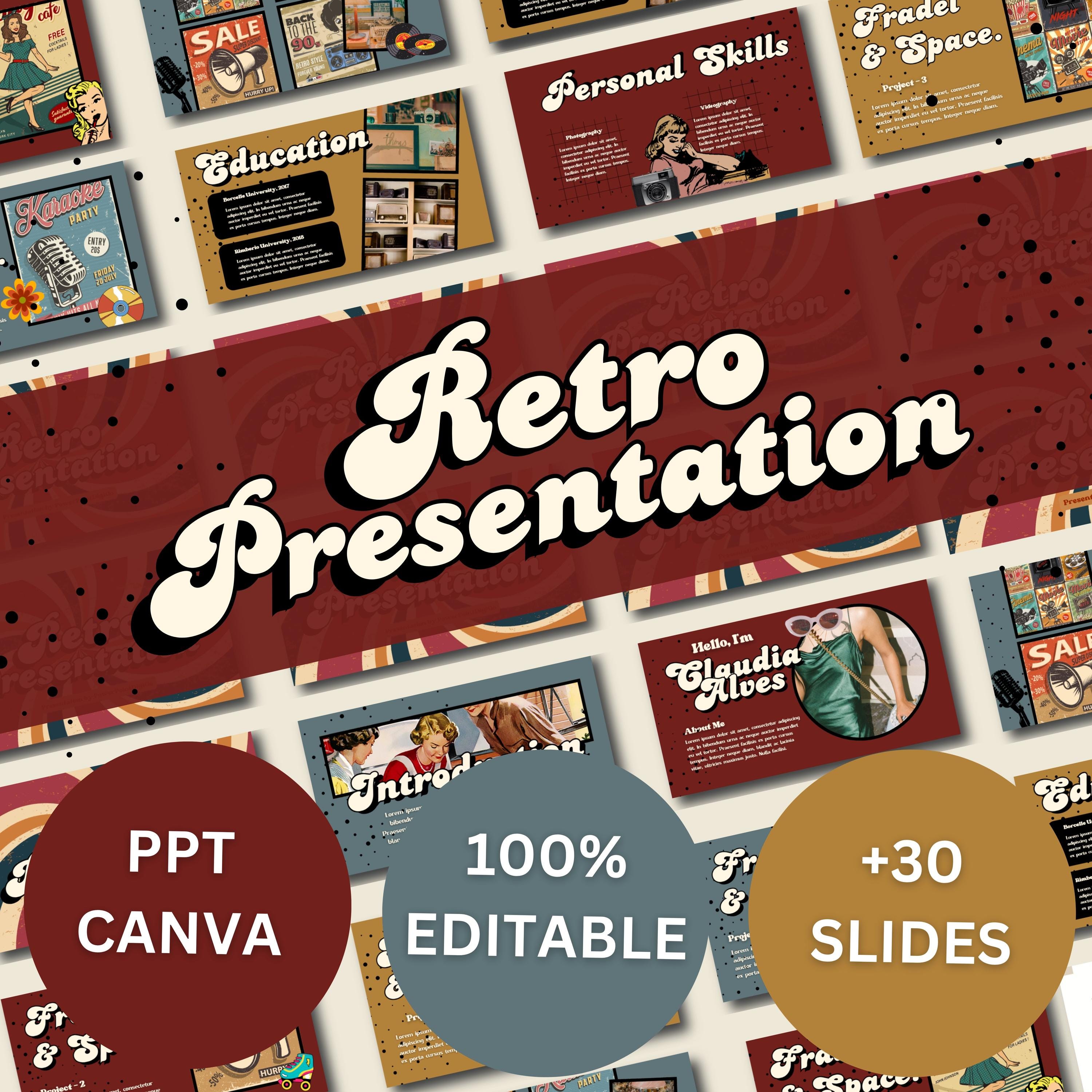 Retro Powerpoint Template, Retro Powerpoint Theme, 70s, 80s Style ...