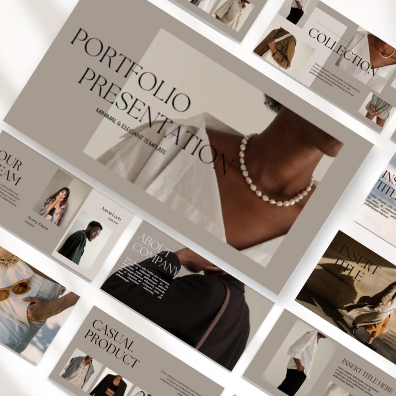 Fashion Presentation Template ”sandy” – Portfolio Presentation Canva ...