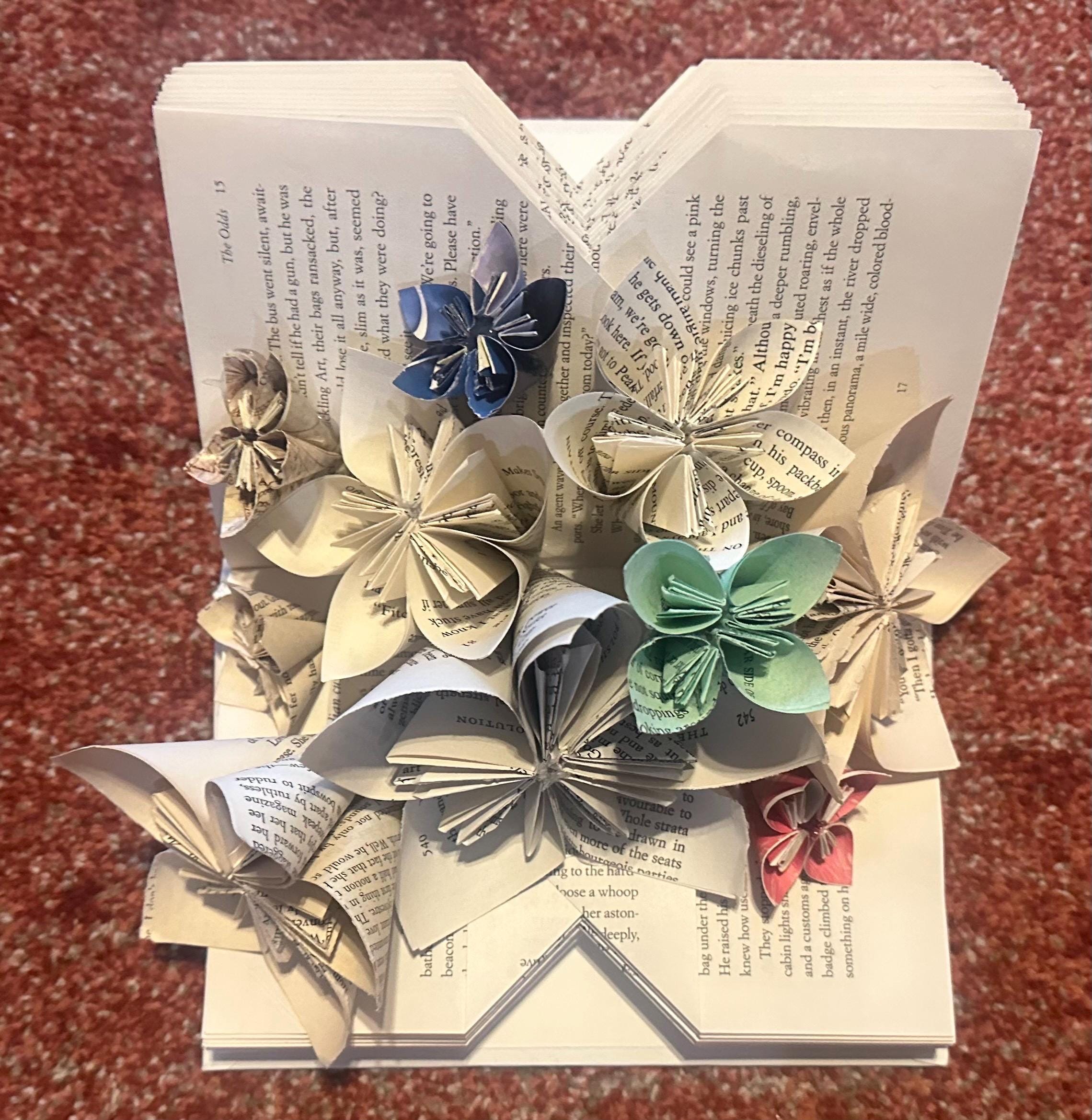 Altered Book Art With Custom Flowers - Etsy