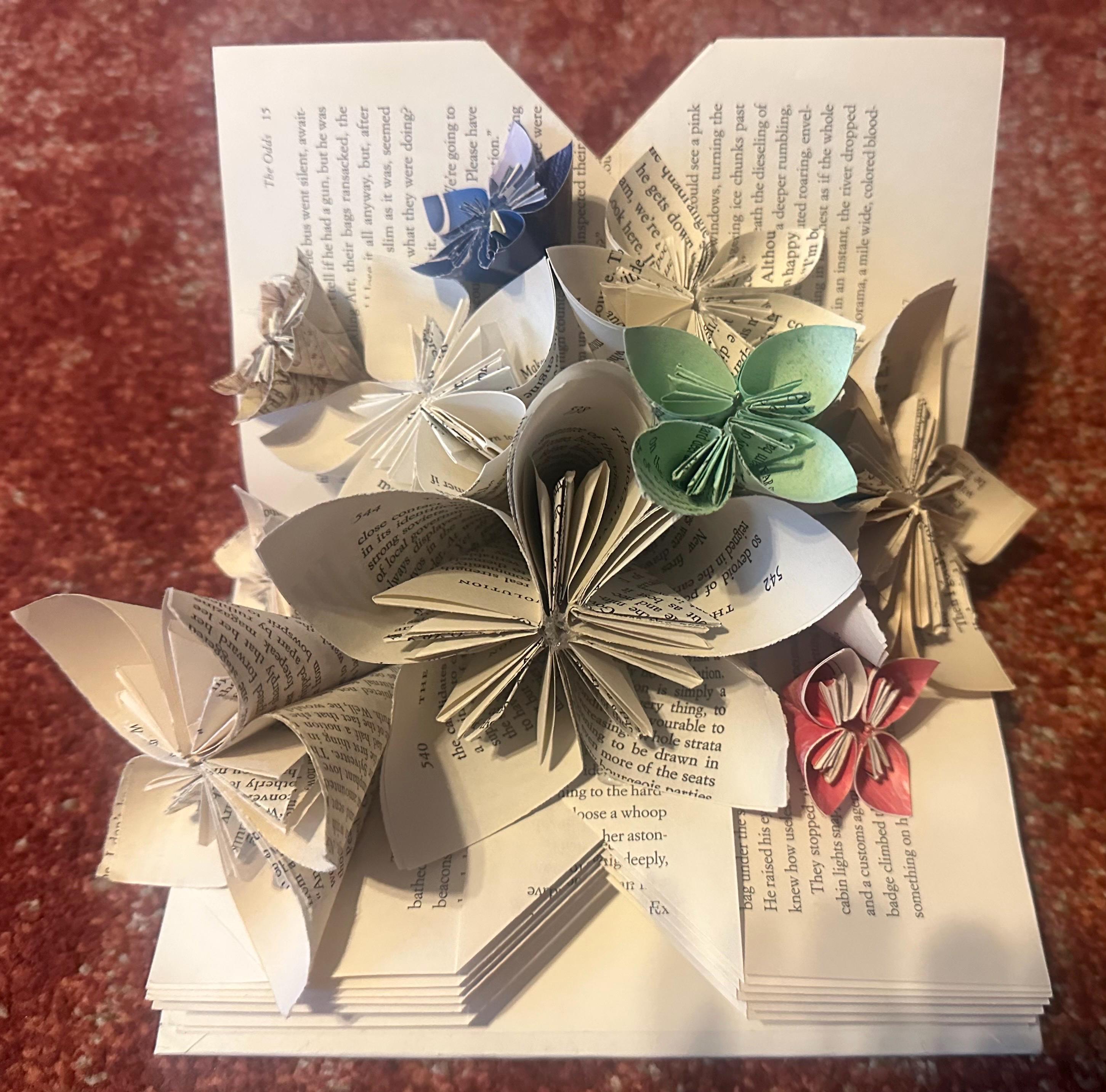 Altered Book Art With Custom Flowers - Etsy