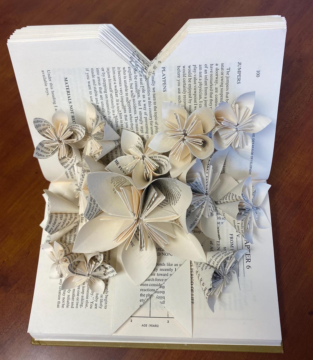 Altered Book Art With Custom Flowers - Etsy