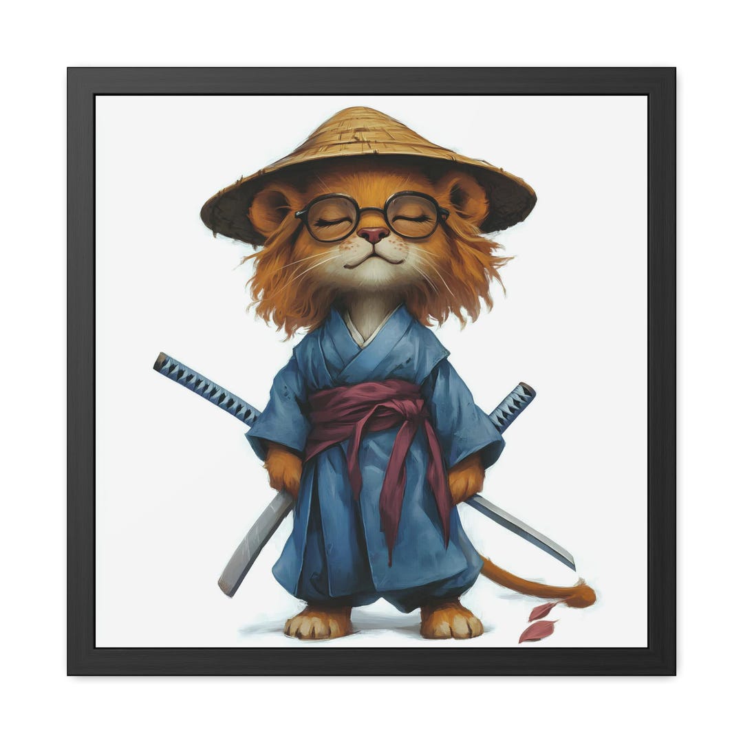 Samurai Lion Digital Art | Japanese Warrior Lion Print | Zen Bushido ...