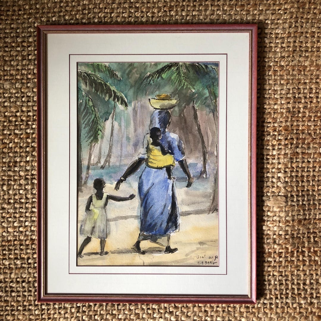Rene Albert Baril Africa Orientalist Original Signed Watercolor Artwork ...