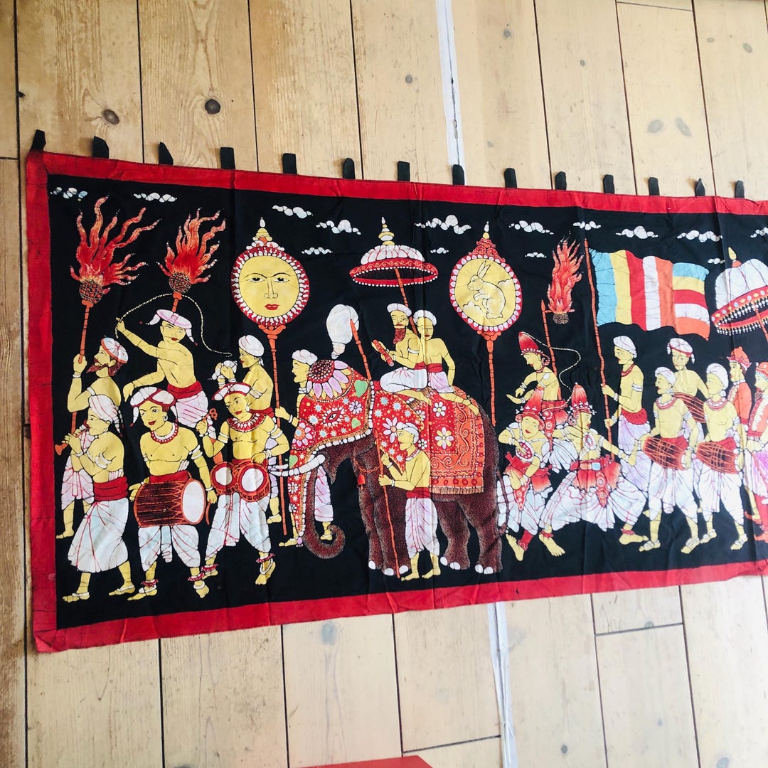 Sri Lanka Vintage Exceptionally Large 310 Cm 10 Feet Batik Wall Art ...