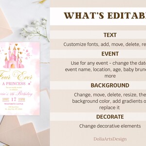 Four Ever A Princess Birthday Invitation, 4 Ever a Princess Invite ...