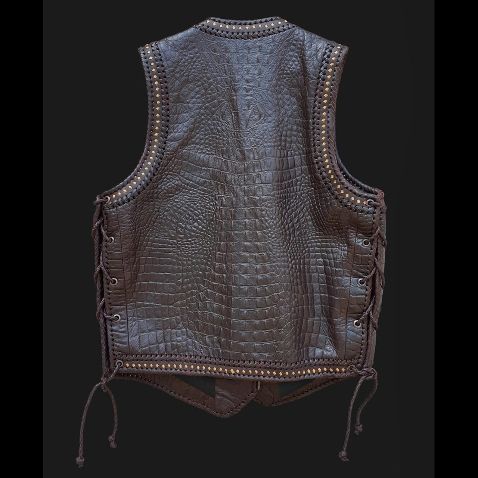 Black Biker Leather Vest Rocker Style High Quality Gift for Boyfriend ...