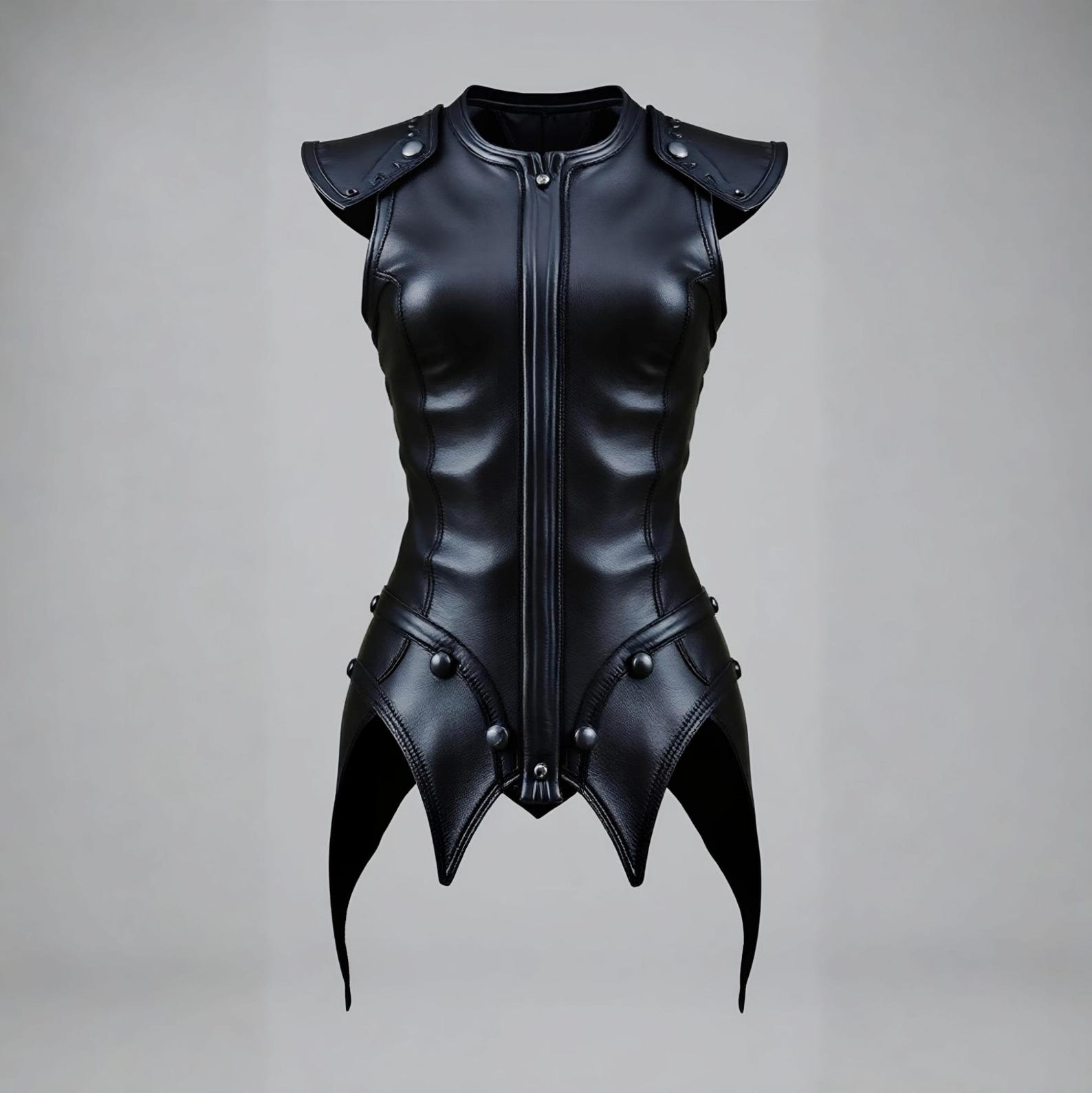 Handcrafted Black Leather Armor Corset for Women | Genuine Cowhide ...