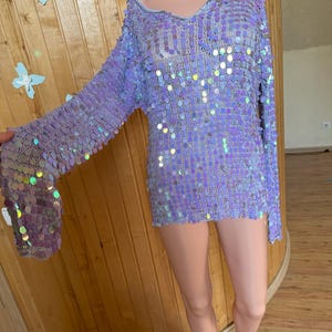 Ibiza Sequin Top Long Sleeves - Etsy