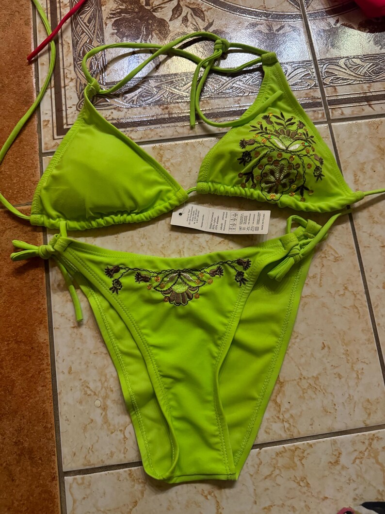 Vintage Embroidered Swimsuit - Etsy