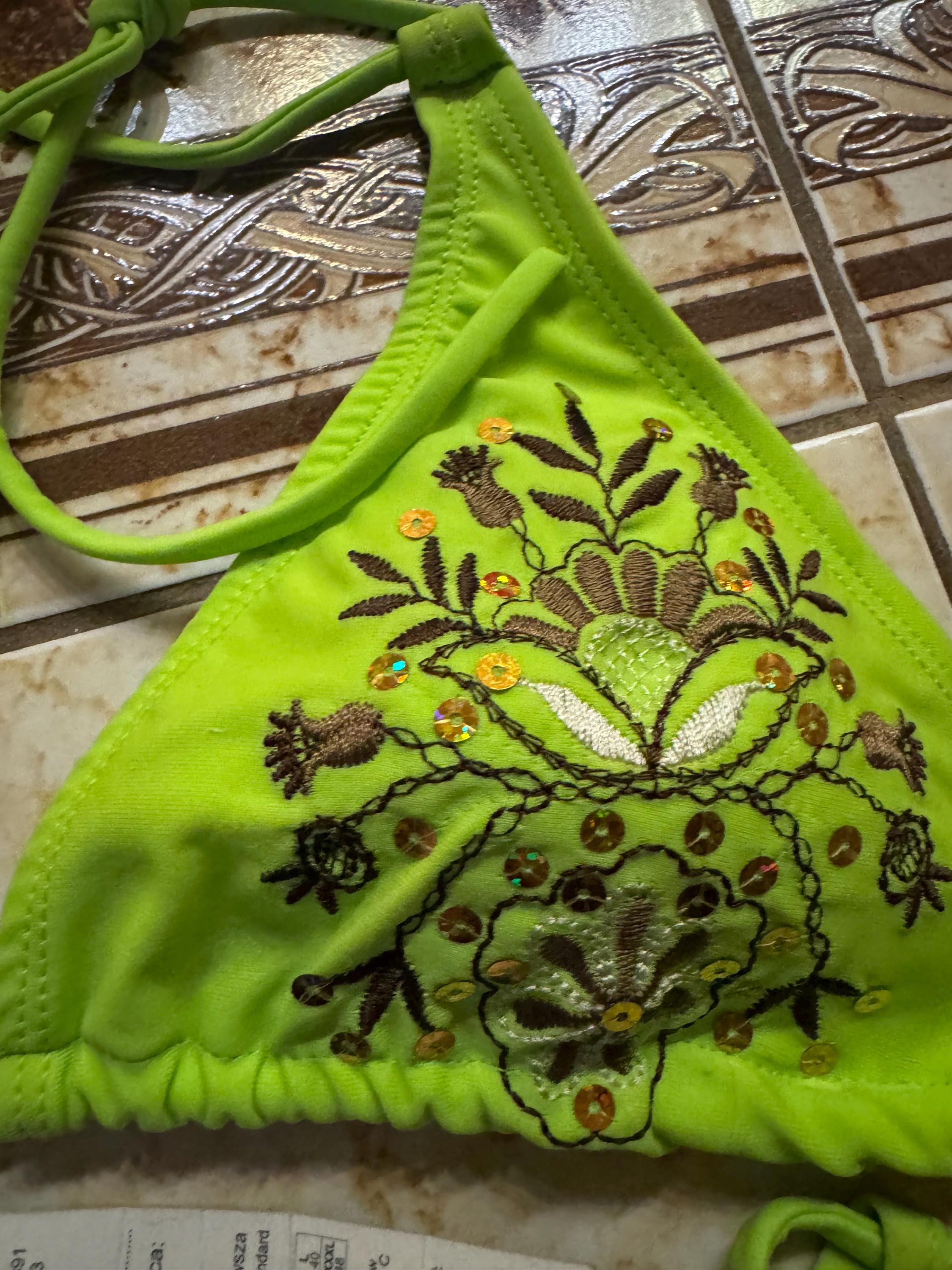 Vintage Embroidered Swimsuit - Etsy