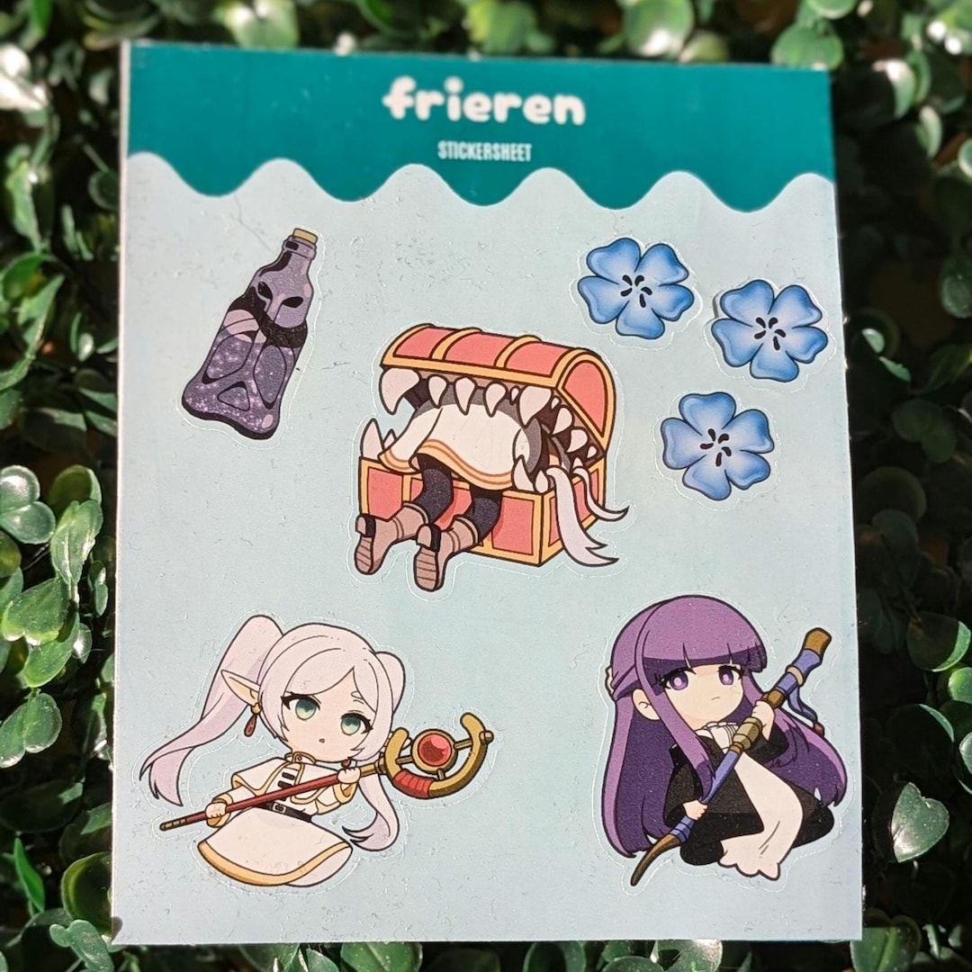 Frieren Sticker Sheet – Chibi Anime Stickers | Vinyl Laminated | Fanart ...