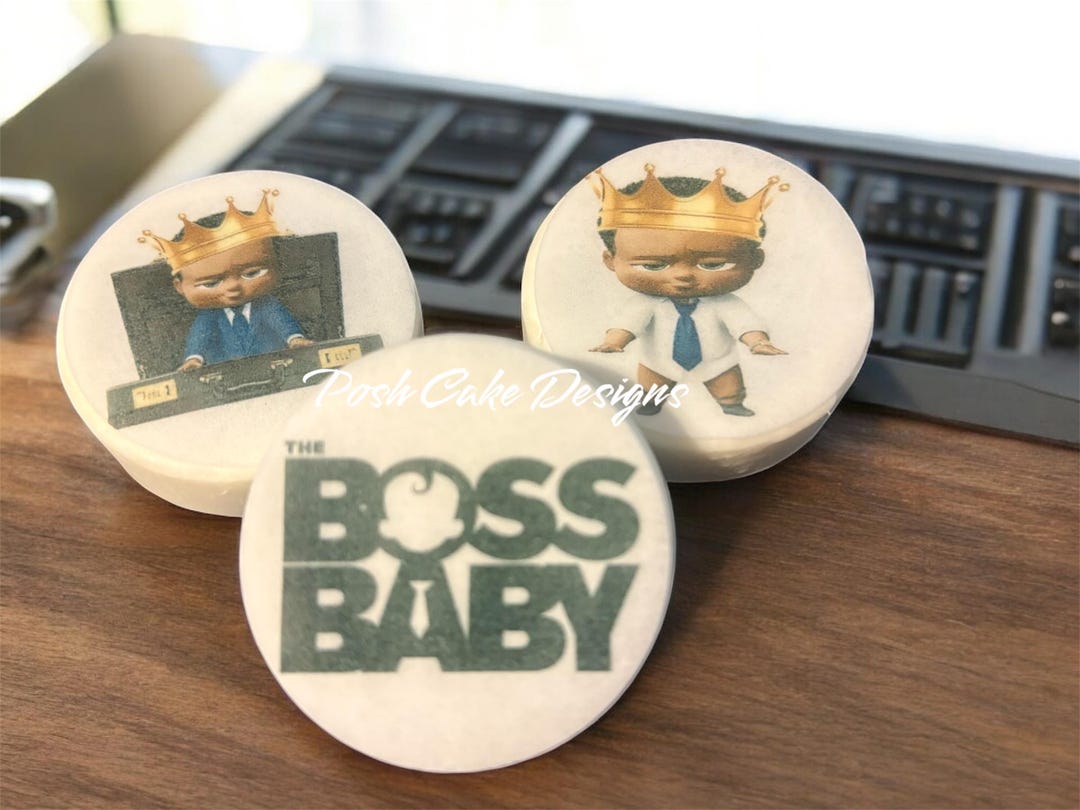12 Assorted African American Boy Boss Baby Oreo or Cupcake Toppers ...