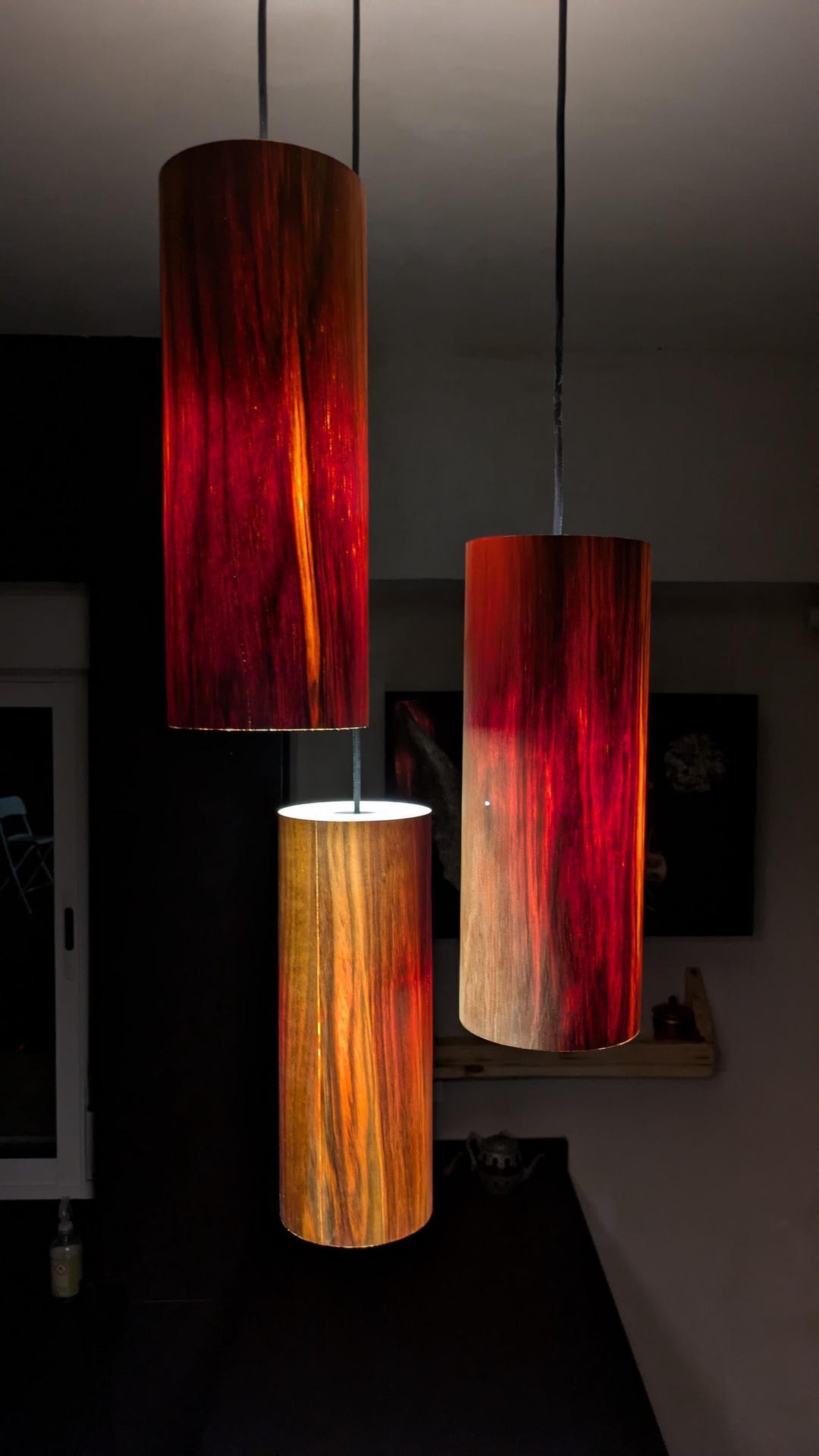 Etimoe Wood Pendant Light - Warm Scandinavian Triple Shade - Etsy