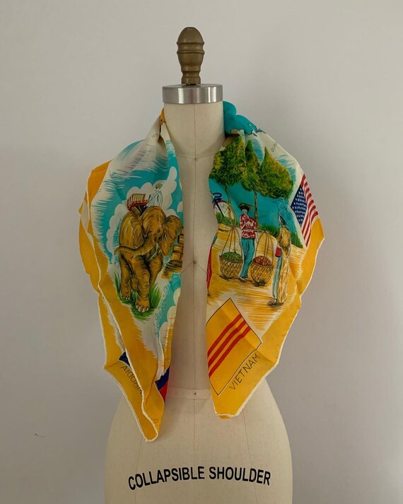 Vintage Silk Southeast Asian countries scarf handkerc… - Gem
